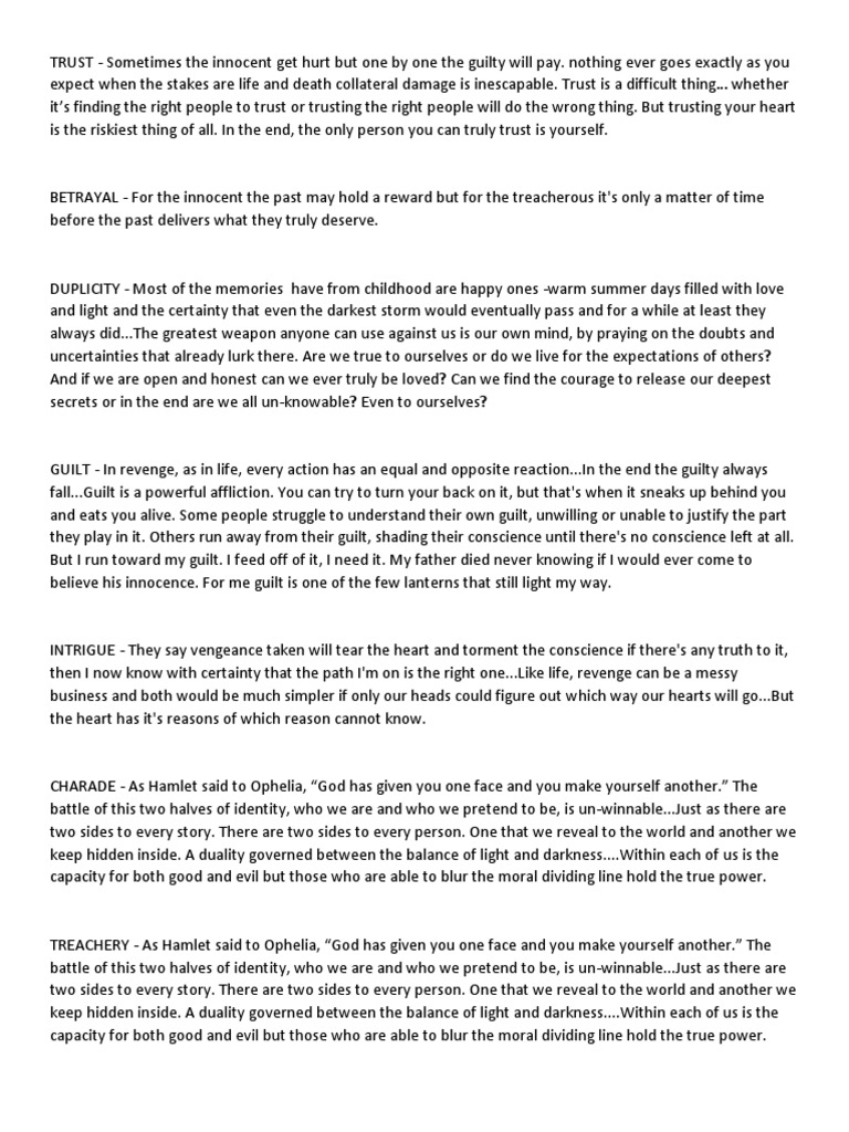 Monologue on Betrayal and Revenge | PDF | Confession (Religion) | Penance