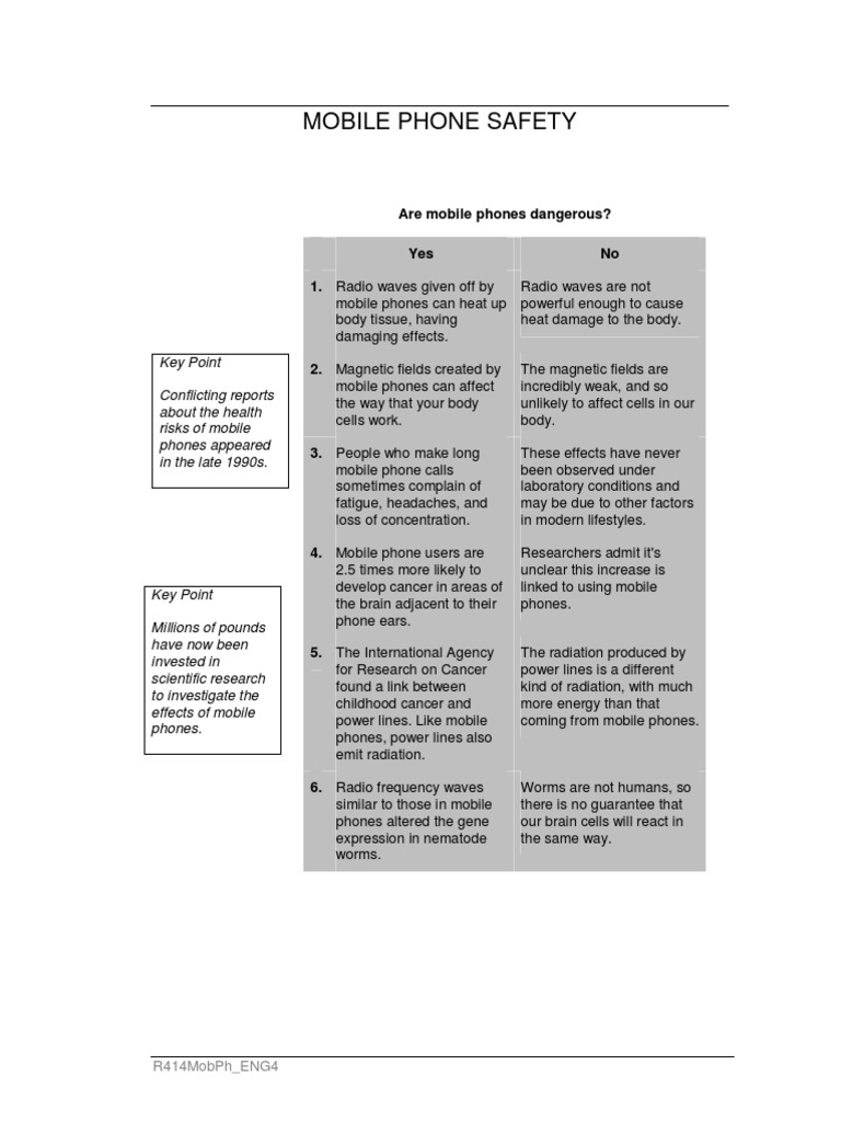 Mobile Phone Safety Risks and Guidelines | PDF | Electromagnetic ...