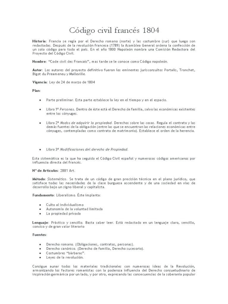 Código Civil Francés de 1804 | PDF | Virtud | Información del gobierno