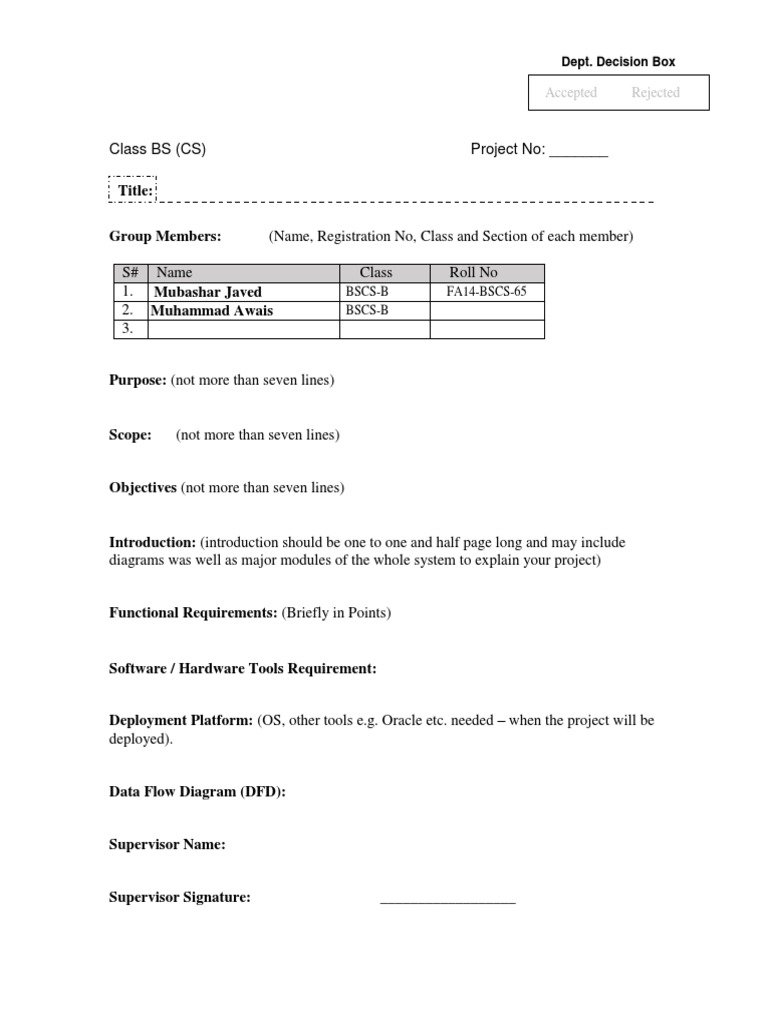 BSC, Project Proposal Template | PDF