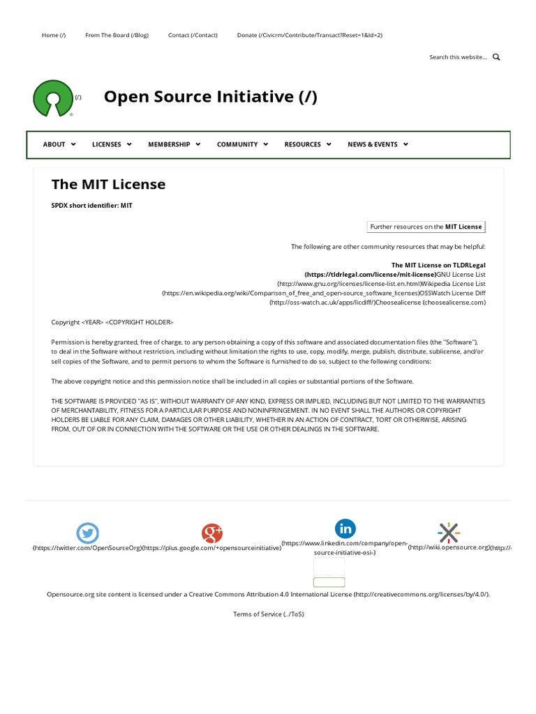 The MIT License - Open Source Initiative | PDF | Copyright | License