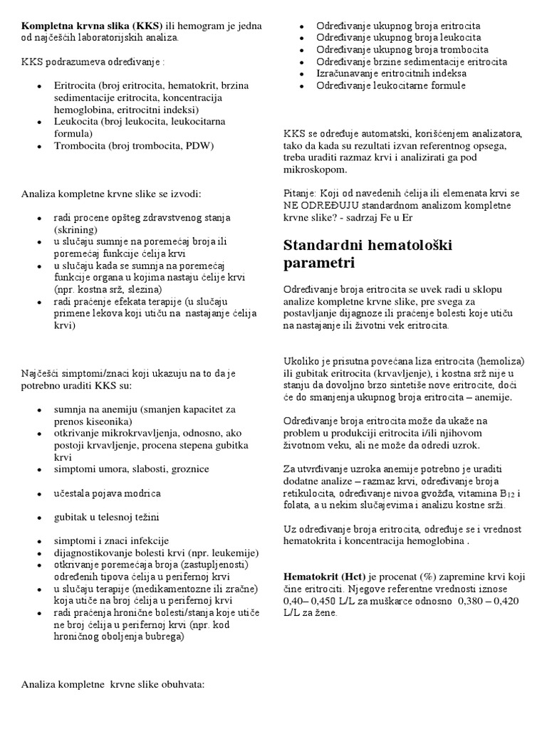 Kompletna Krvna Slika | PDF