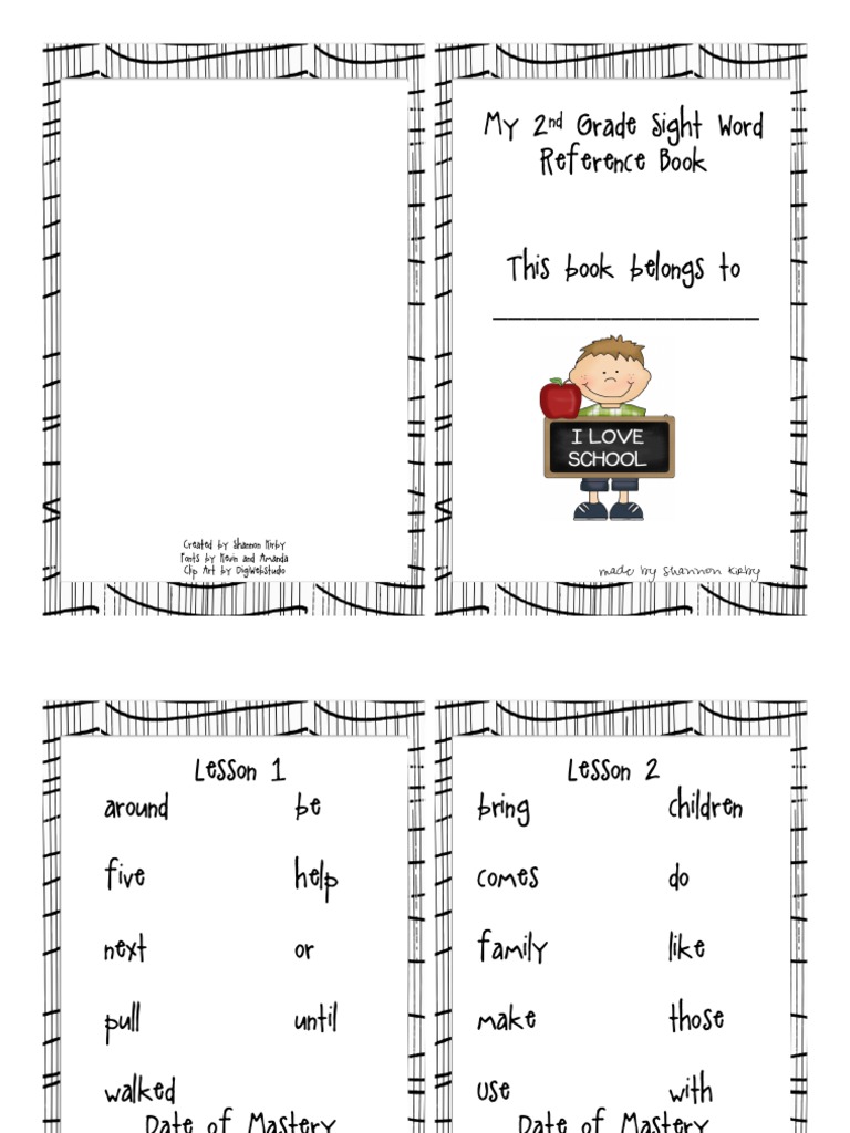 My2 Grade Sight Word Reference Book | PDF