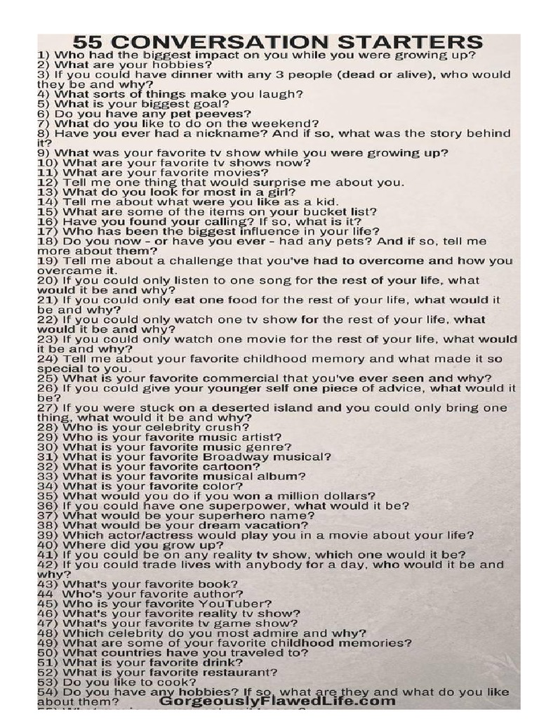 55 Conversation Starters | PDF