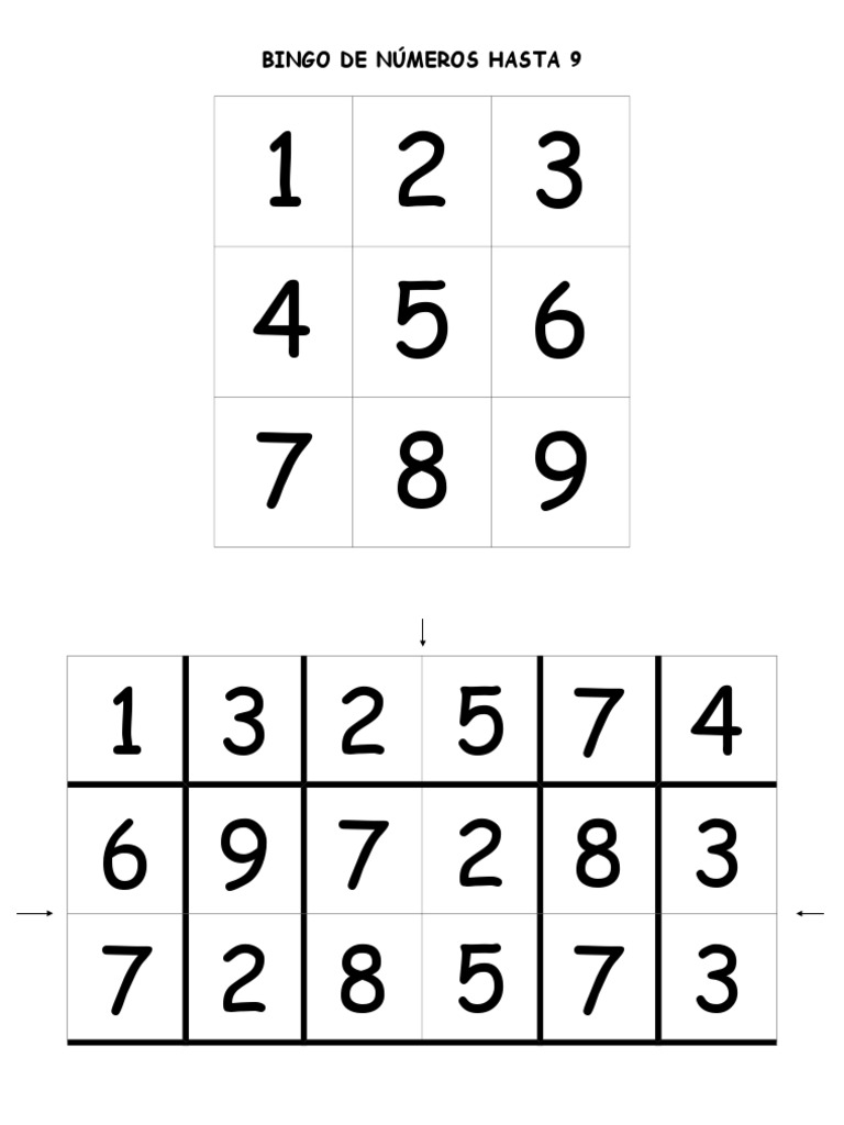 Bingo de Números Hasta 9 | PDF