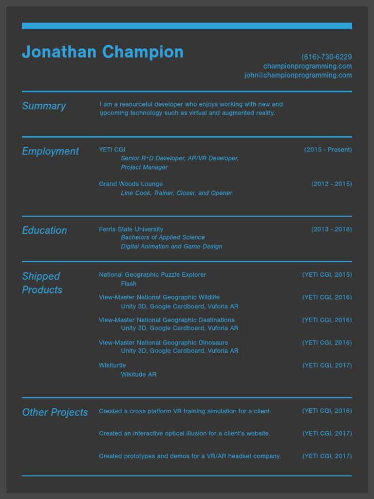 Champion Resume | PDF