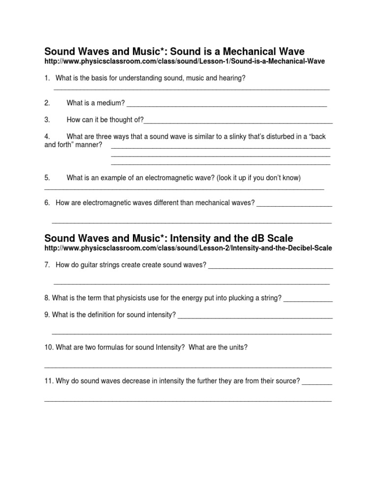 Sound Waves and Music | PDF | Intensity (Physics) | Sound