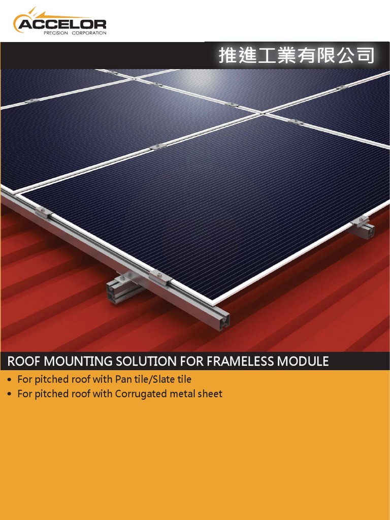 Roof Mounting Solution For Frameless Module | Download Free PDF | Roof ...