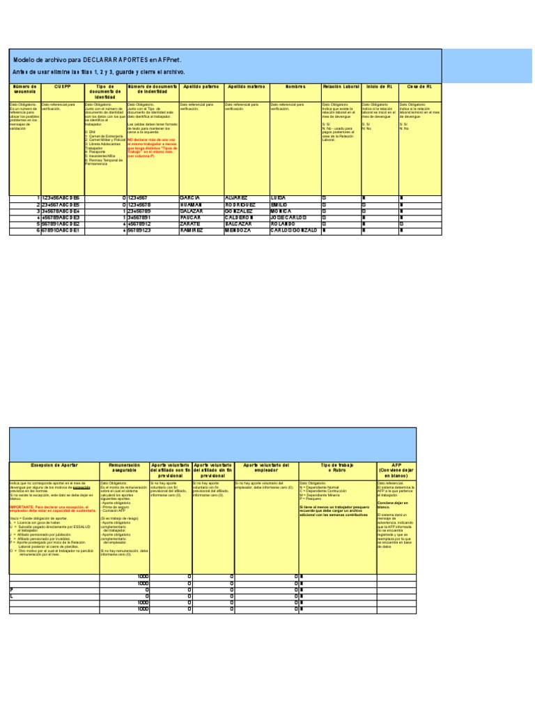 Planilla Nuevo Formato Ejemplo | PDF | Labor | Empleo