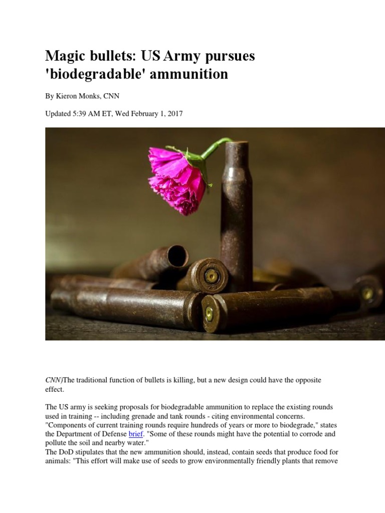 Magic Bullets | PDF | Sustainability | Ammunition