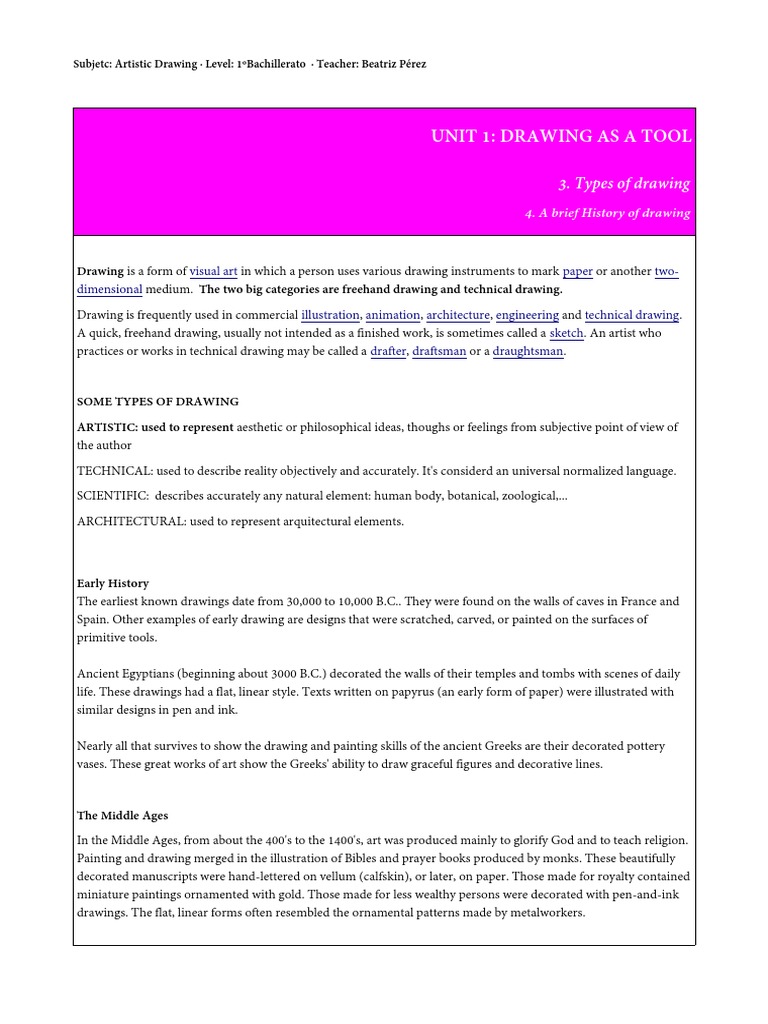 Unit 1: Drawing As A Tool | PDF | Drawing | Paintings