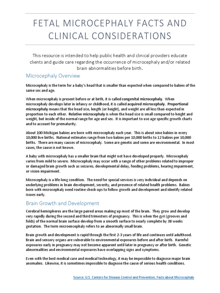 Fetal Microcephaly Facts Clinical Considerations 531584 7 | PDF ...