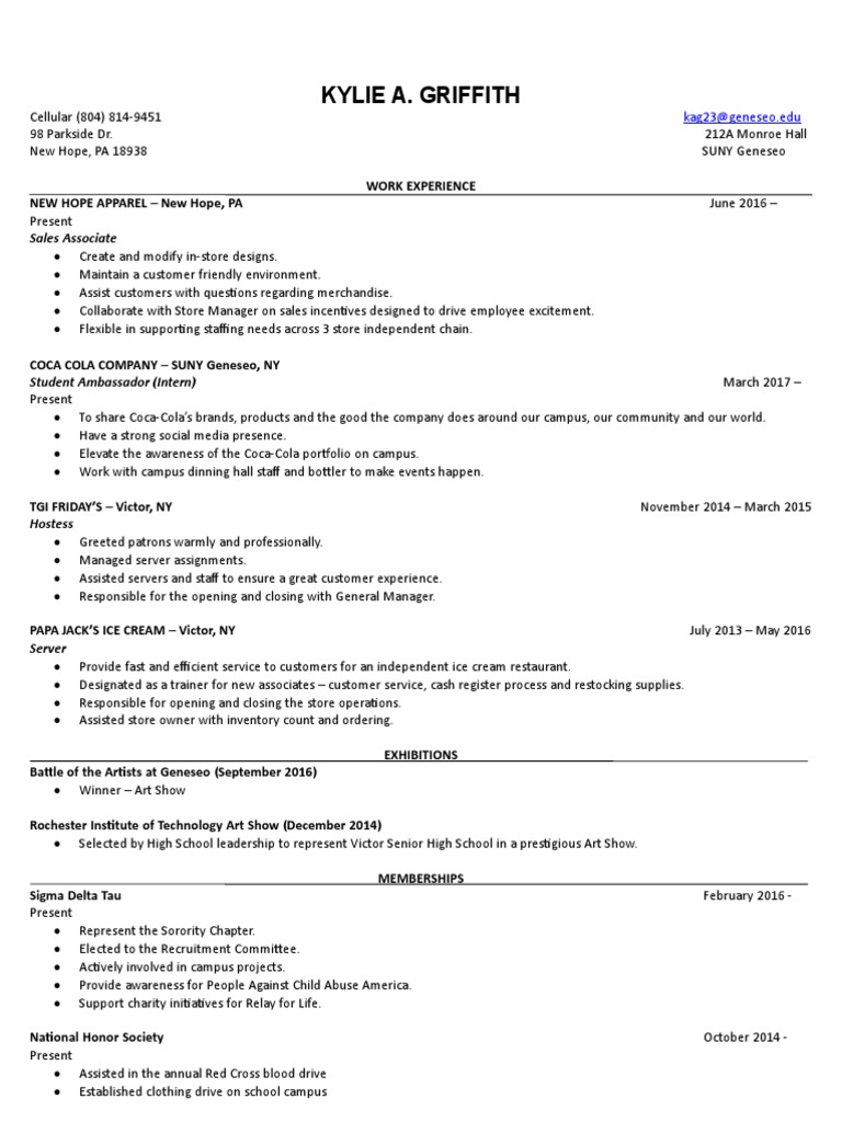 Kylie Griffith Resume-2 | PDF | Business | Business (General)