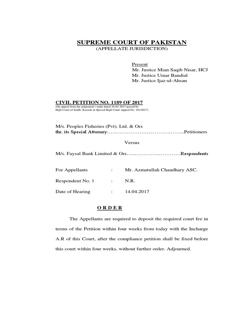 Supreme Court Ruling on Civil Petition 1189 | PDF