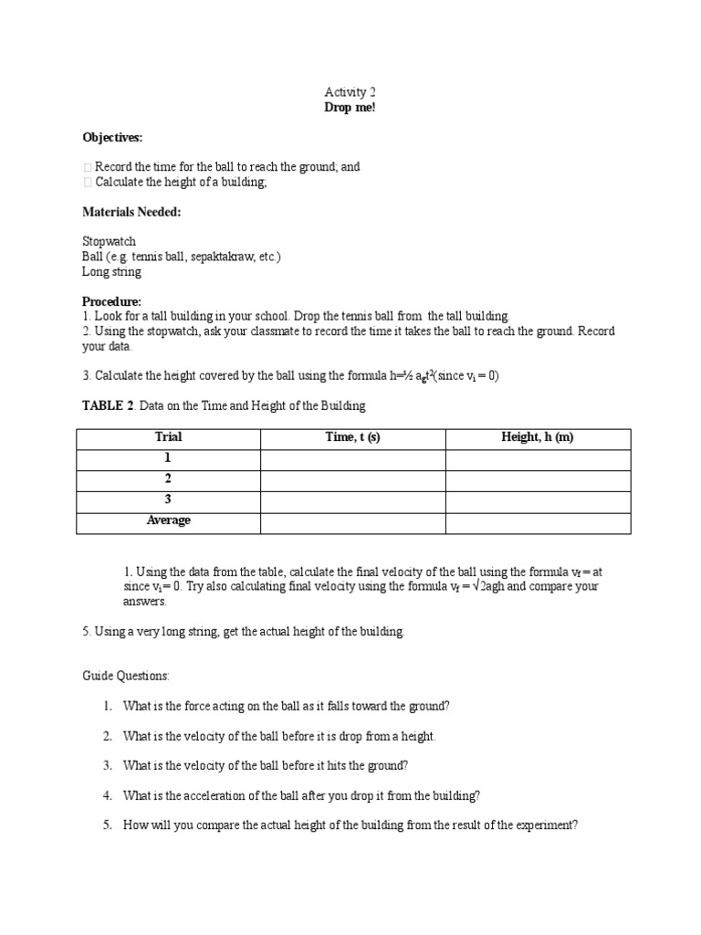 Activity 2 'Drop Me' | PDF