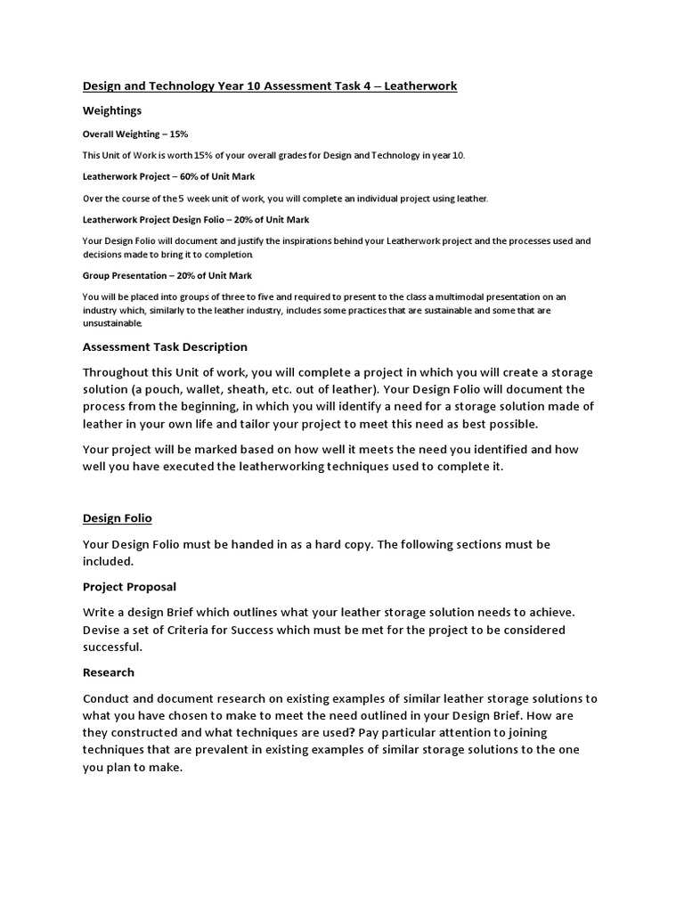 Assessment Task Notification | PDF | Bookbinding | Sustainability