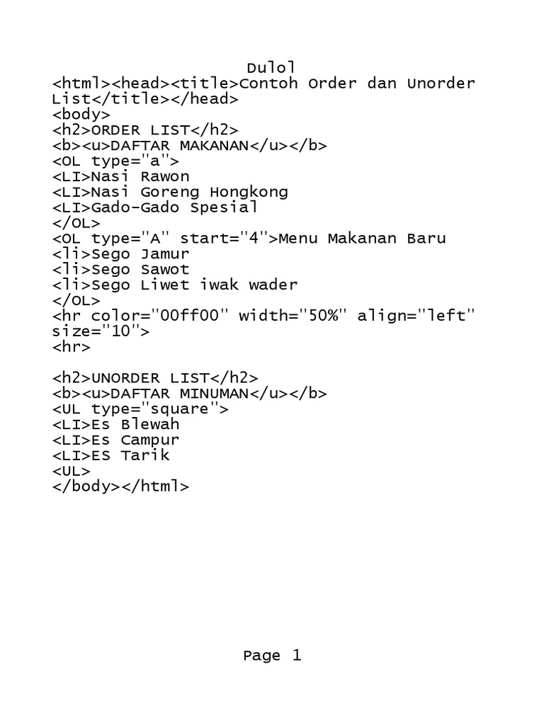 ContOh Order List Un Order List | PDF