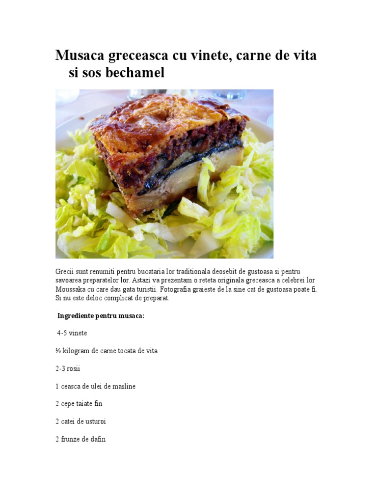 Musaca Greceasca Cu Vinete | PDF