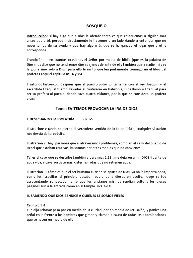 BOSQUEJO | PDF | Ezequiel | Creencia religiosa y doctrina