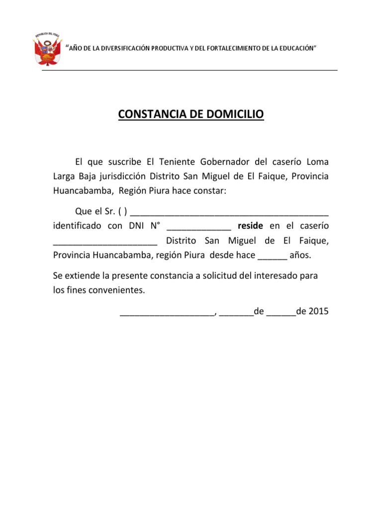 Constancia de Domicilio | PDF