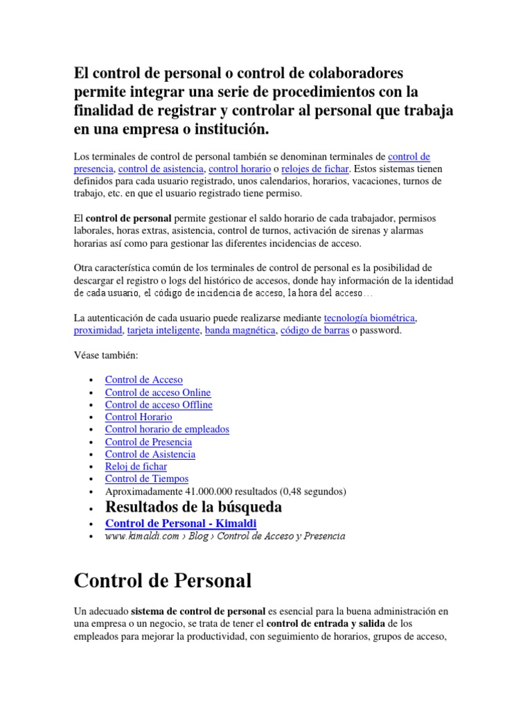 Control de Personal | PDF | Software | Internet