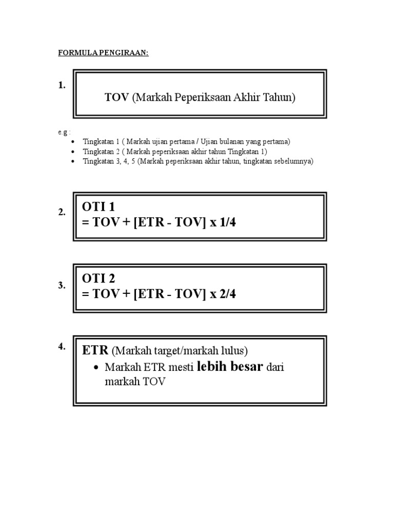 Pengiraan OTI dan TOV dalam Pendidikan | PDF