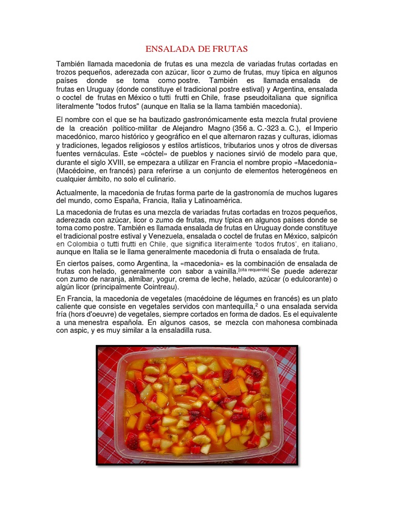 Ensalada de Frutas | Ingredientes de comida | Frutas comestibles