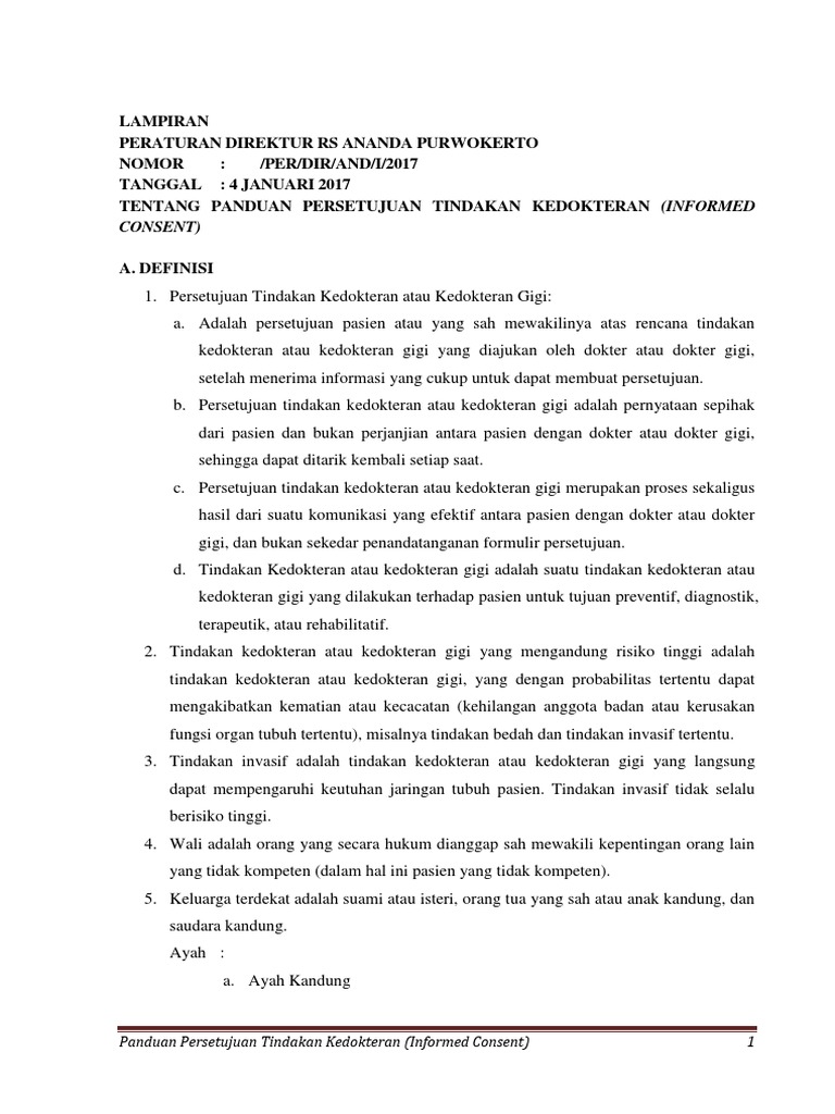 Panduan Informed Consent Fixs | PDF