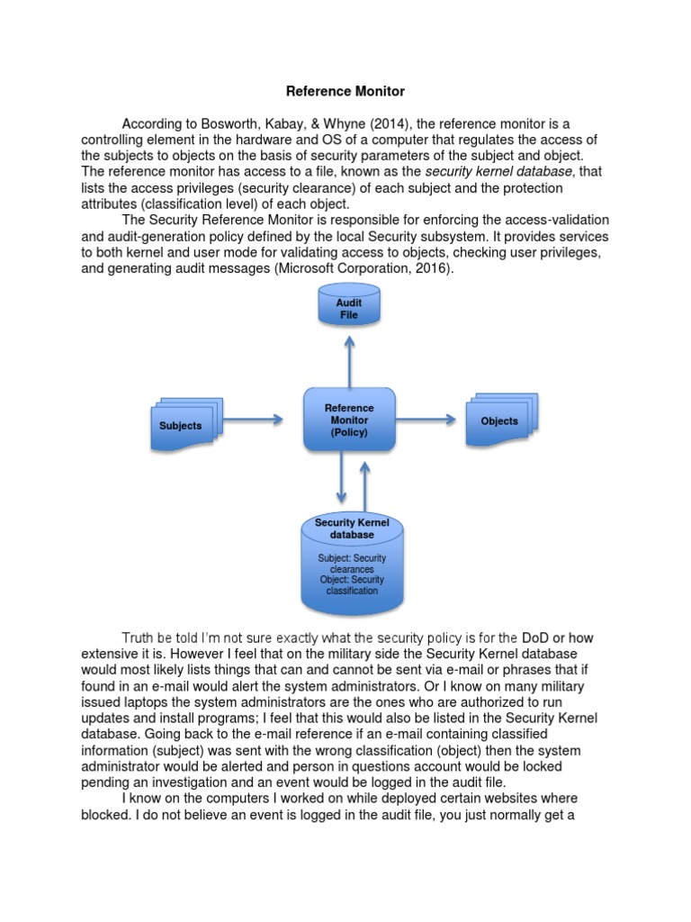 Reference Monitor | PDF | Classified Information | Kernel (Operating System)