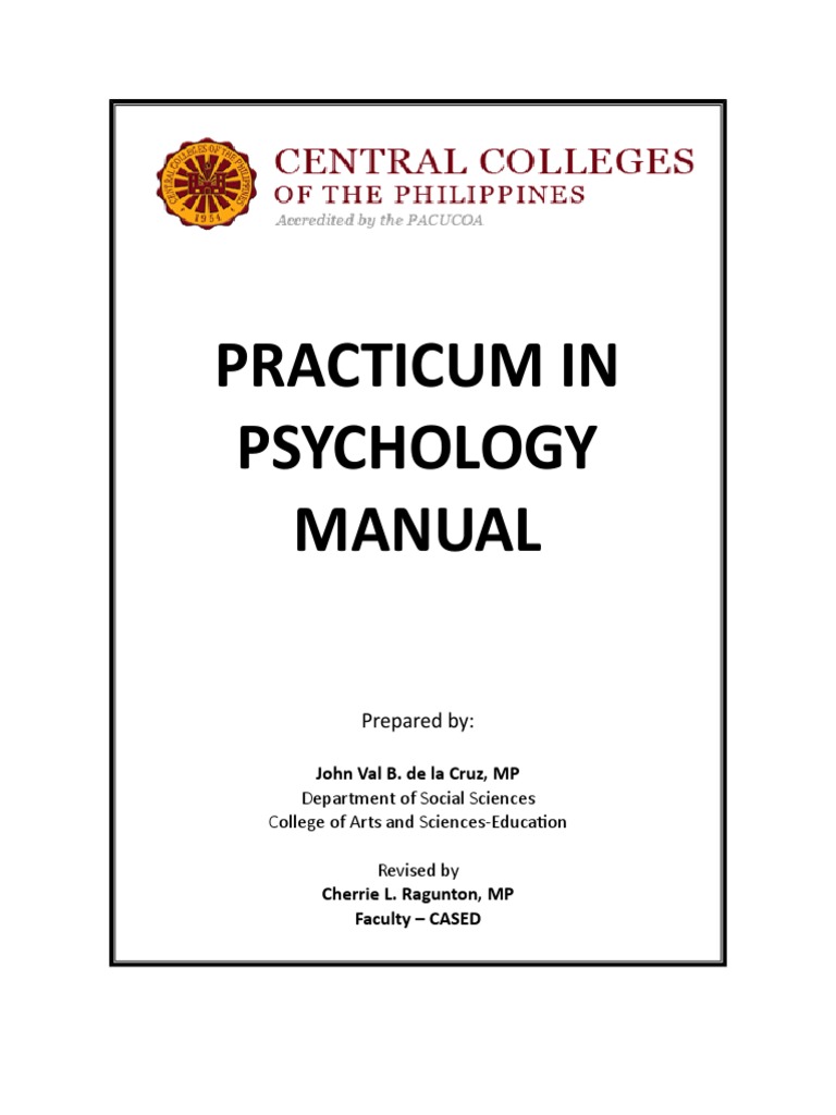 CCP Practicum Manual Revised 051514 | Internship | Psychology ...