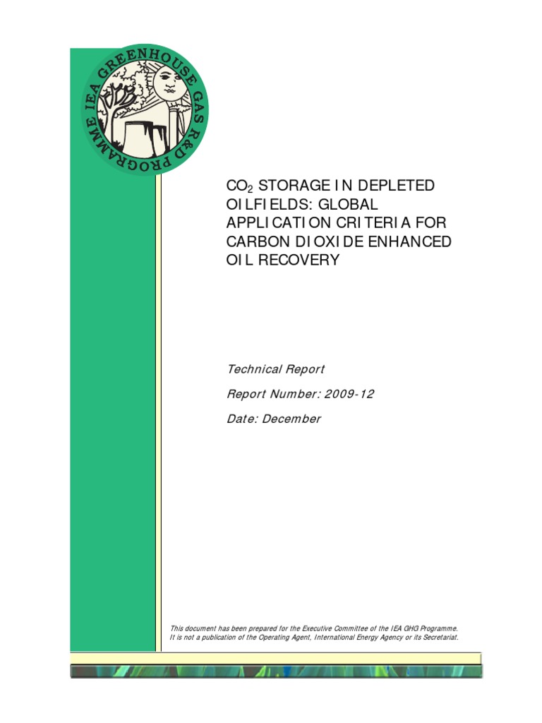 Co2 Storage Depleted Oilfields Global Application Criteria Eor Pdf