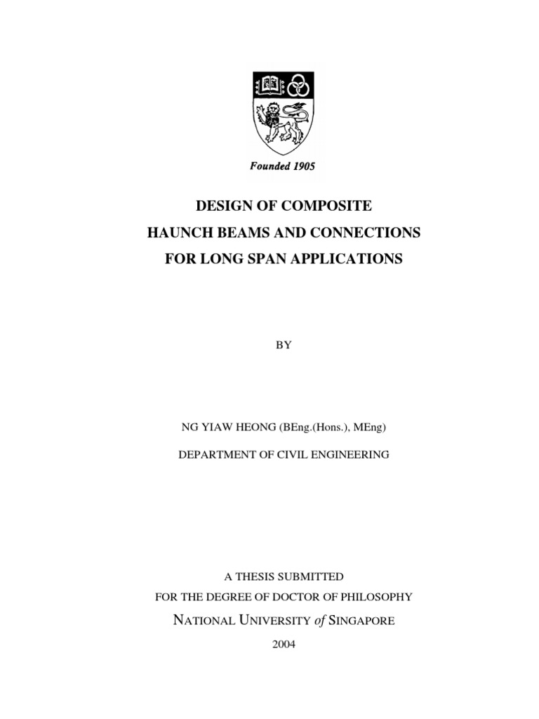 Design of Composite Haunch Beams and Connections For Long Span ...
