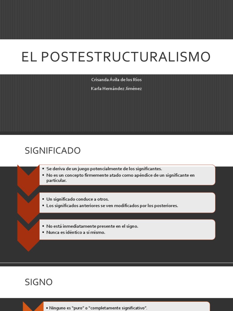 El Postestructuralismo | PDF | Deconstruccion | Movimientos filosóficos