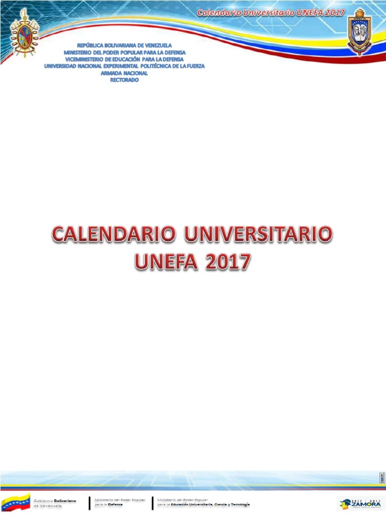 Calendario Universitario UNEFA 2017 | PDF | Universidad | Agitación