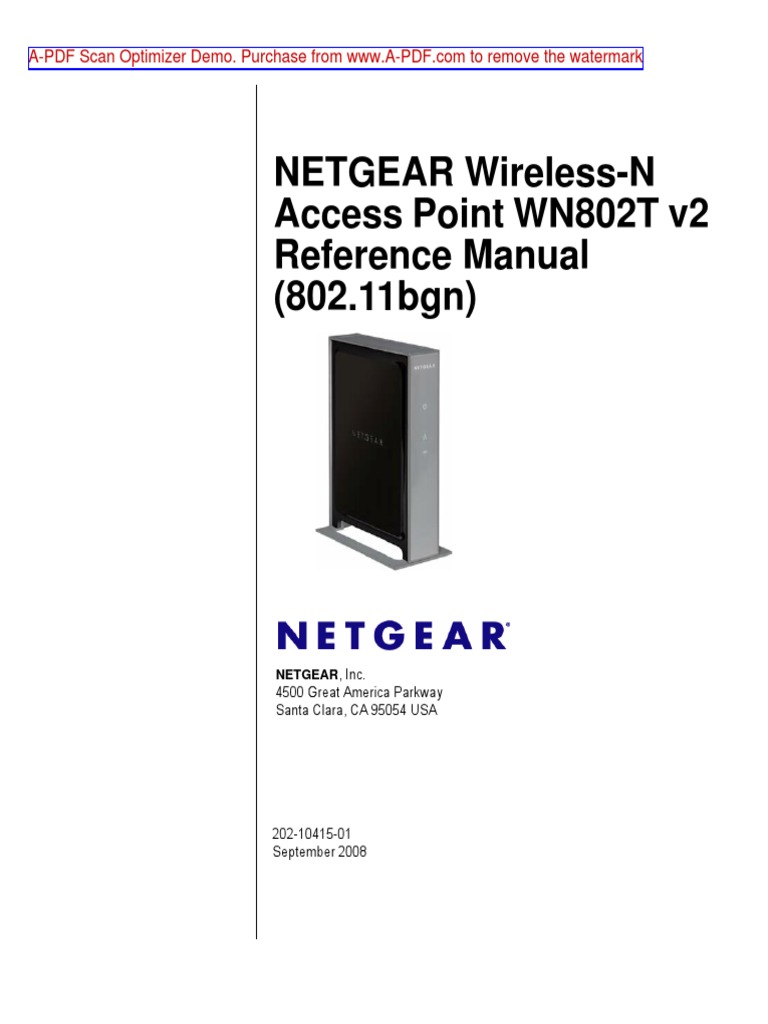 NETGEAR Wireless-N Access Point WN802T v2 Reference Manual | PDF ...