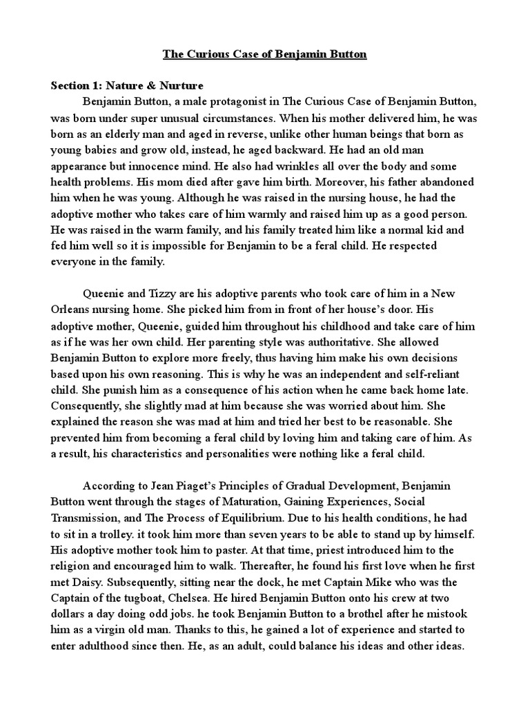 The Curious Case of Benjamin Button | PDF | Human Development ...