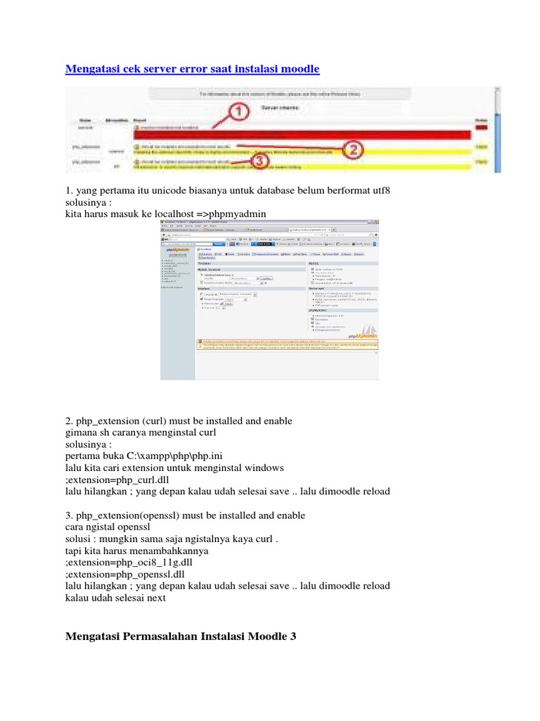 Mengatasi Cek Server Error Saat Instalasi Moodle | PDF | Karier ...