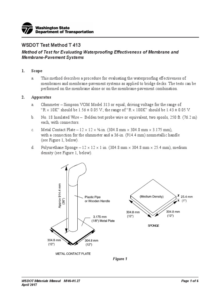 WSDOT Test Method T 413 | PDF | Road Surface | Wire