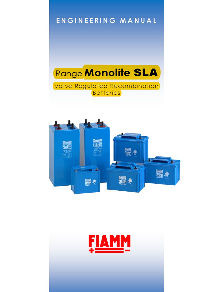 Monolite SLA Battery Engineering Manual | PDF | Battery (Electricity ...
