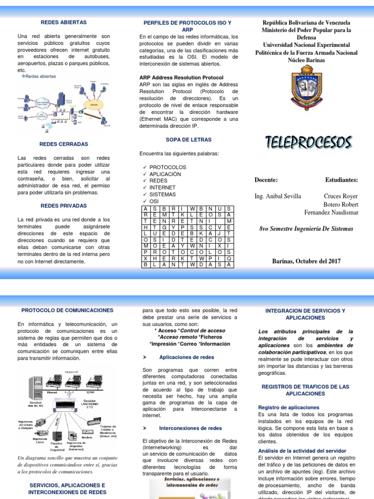 Triptico Protocolo de Comunicaciones PDF | PDF | Protocolos de ...