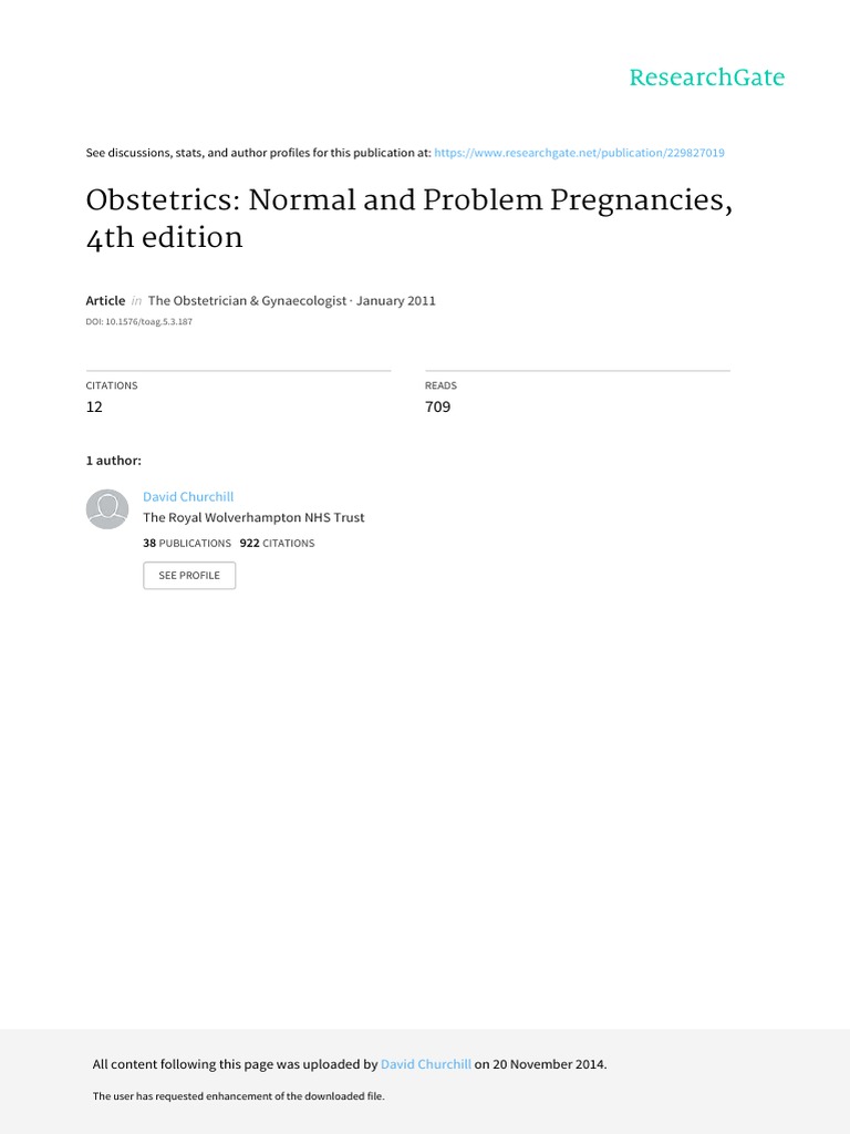 Obstetrics Normal and Problem Pregnancies 4th Edit | PDF | Obstetrics ...