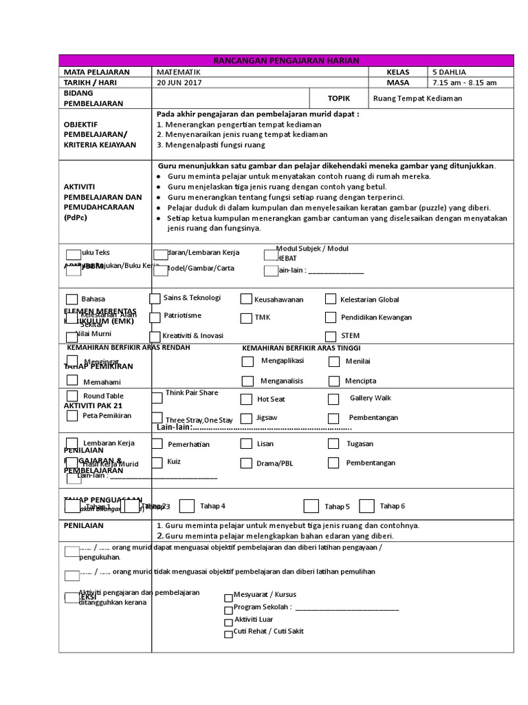 Contoh RPH Kbat Pak21 | PDF