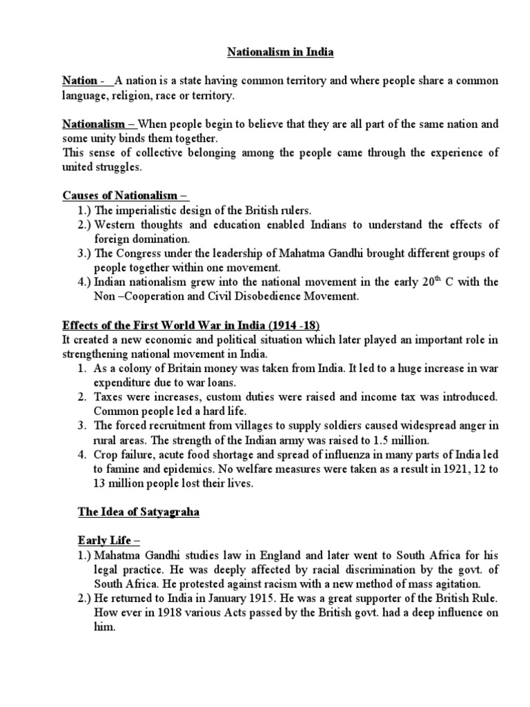 Nationalism in India | PDF | Mahatma Gandhi | British Raj