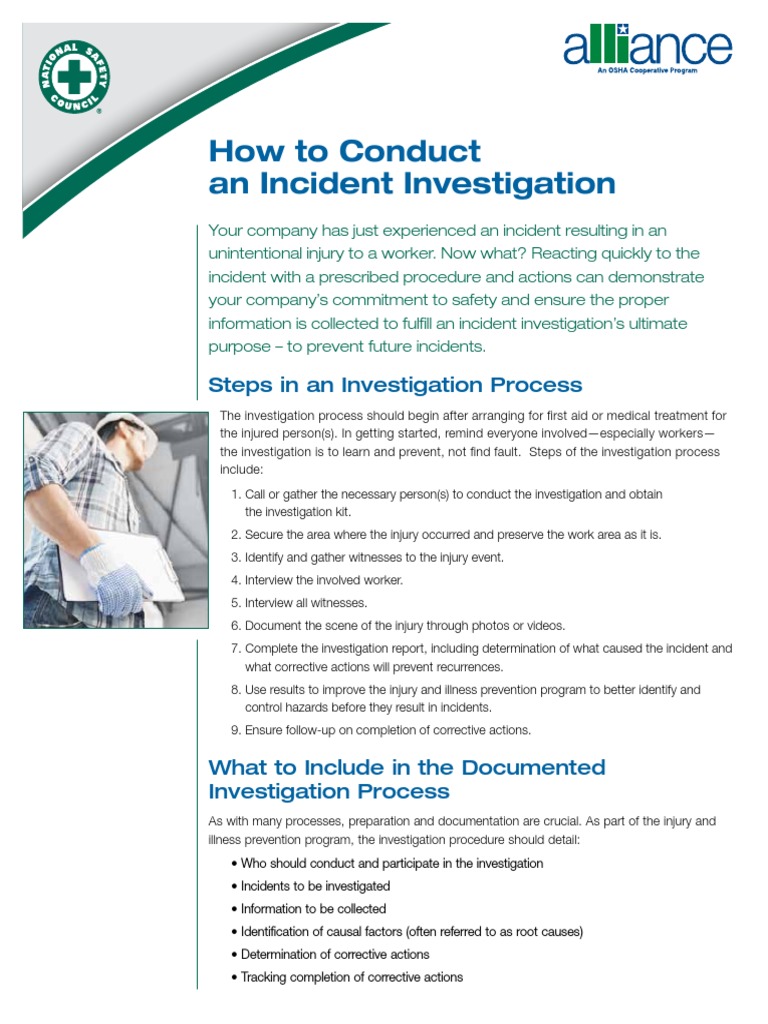 How to Conduct an Incident Investigation (1) | Occupational Safety And ...