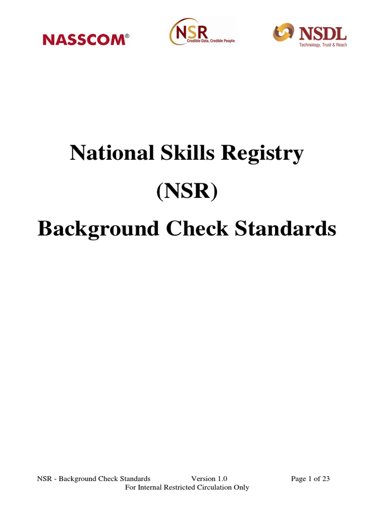 NSR Background Check Standards | PDF | Authentication | Local Area Network