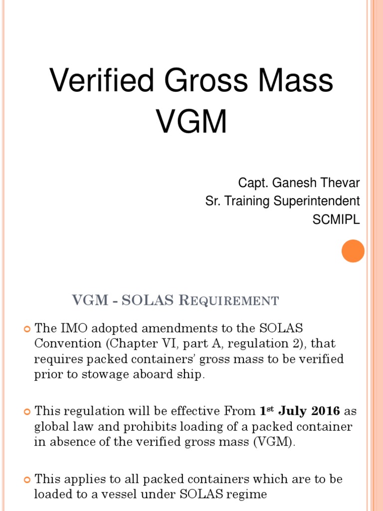 CARGO - VGM Regulation & Flowchart | PDF | Electronic Data Interchange ...
