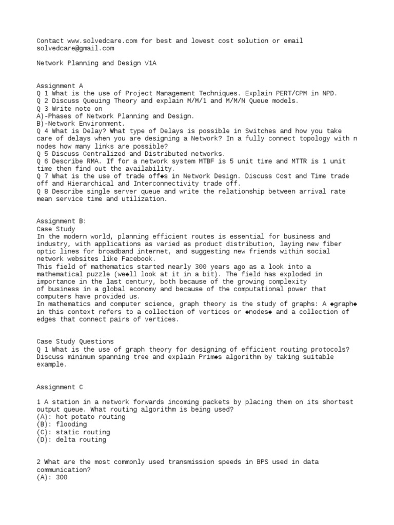 Network Planning and Design V1A | PDF | Internet Protocols | Computer ...