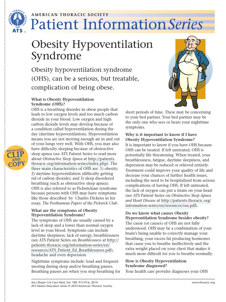 Obesity Hypoventilation Syndrome PDF | PDF | Sleep Apnea | Determinants ...