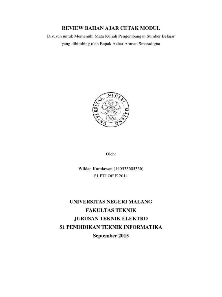 Review Bahan Ajar Cetak Modul | PDF