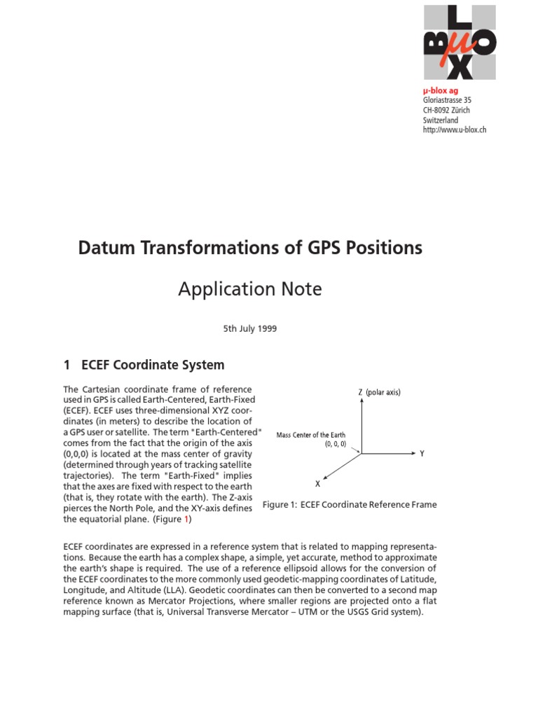 Datum Transformations of GPS Positions | PDF | Latitude | Infographics